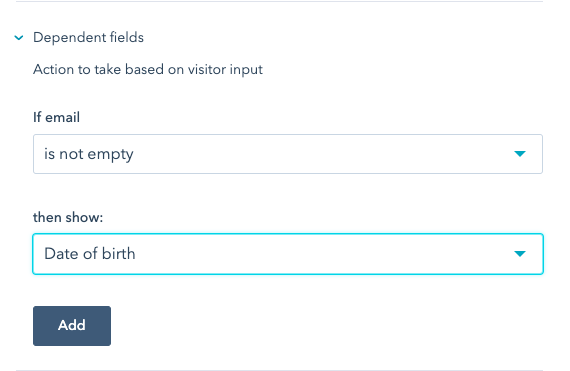 How do I add dependent fields to my HubSpot forms?